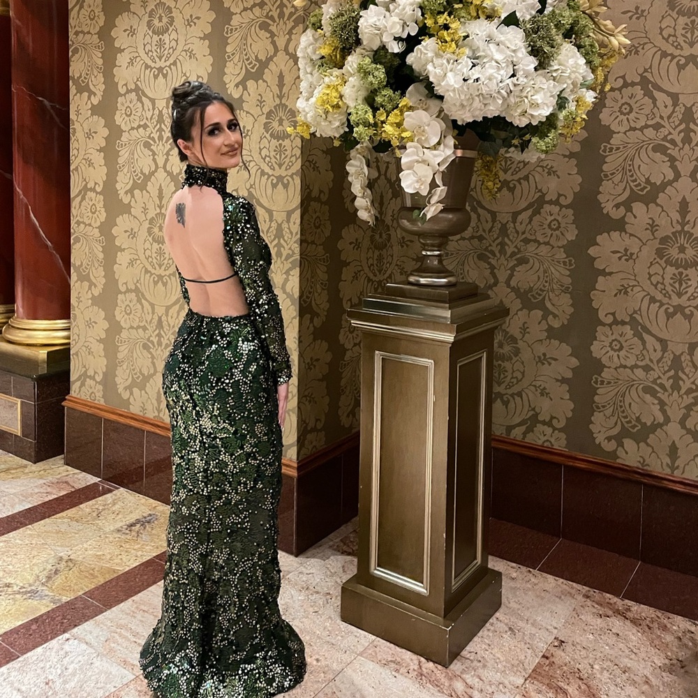 Green Sequence Formal Gown - Gem